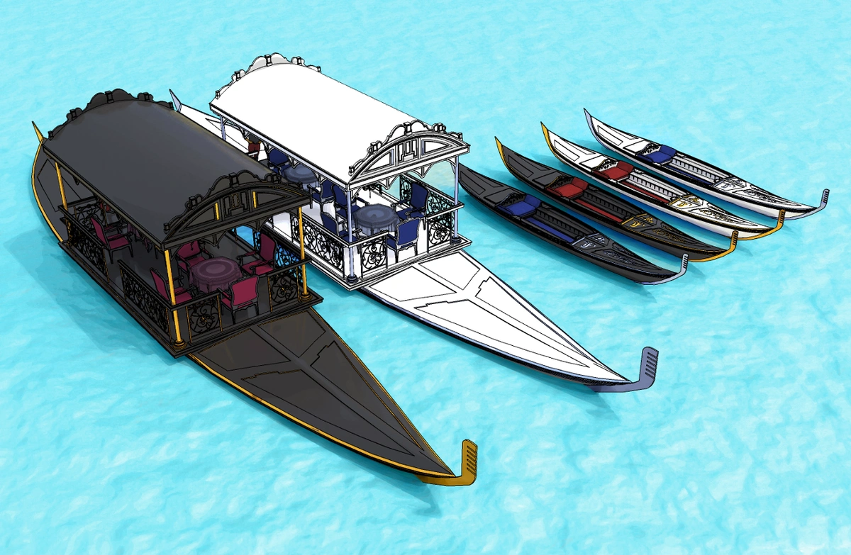 Gondola Boat, Romance Fantasy Water Outing Props