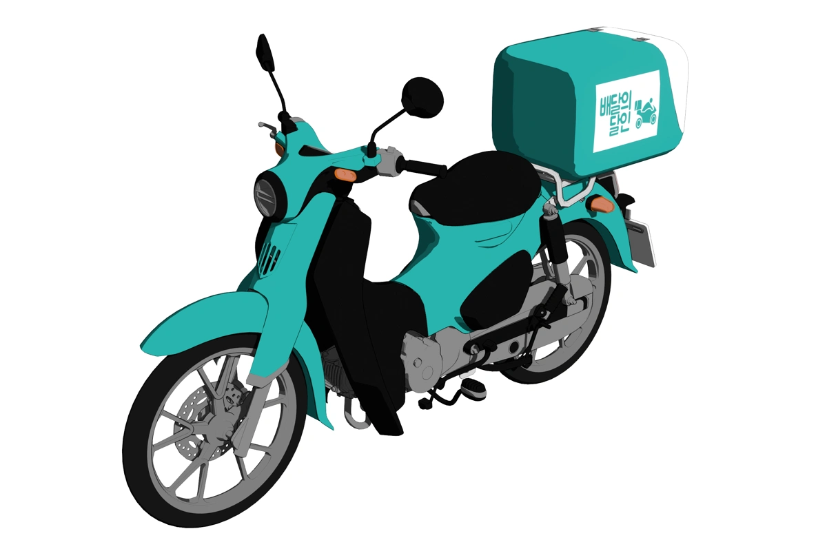 a delivery motorcycle