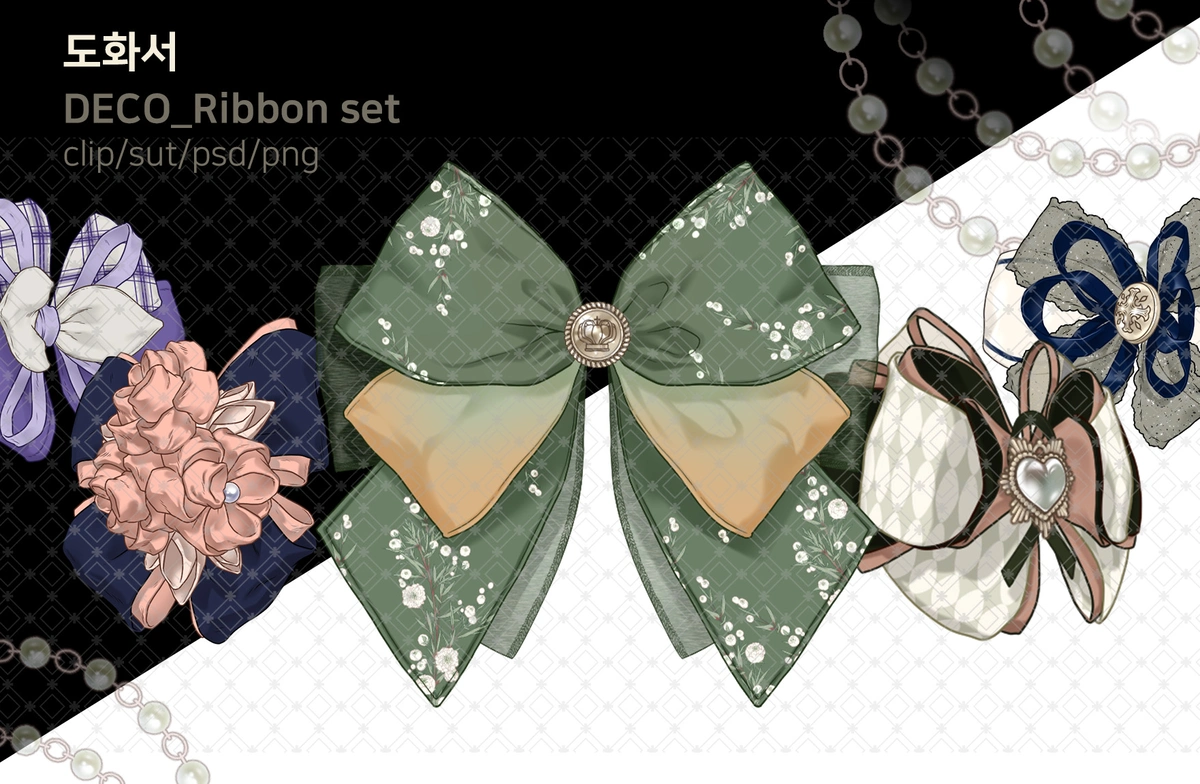 a set of Gothic ribbons on a drawing board