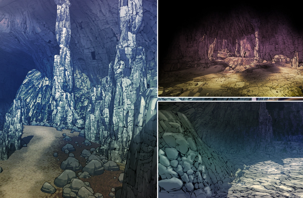 Natural Objects Inside the Cave Set