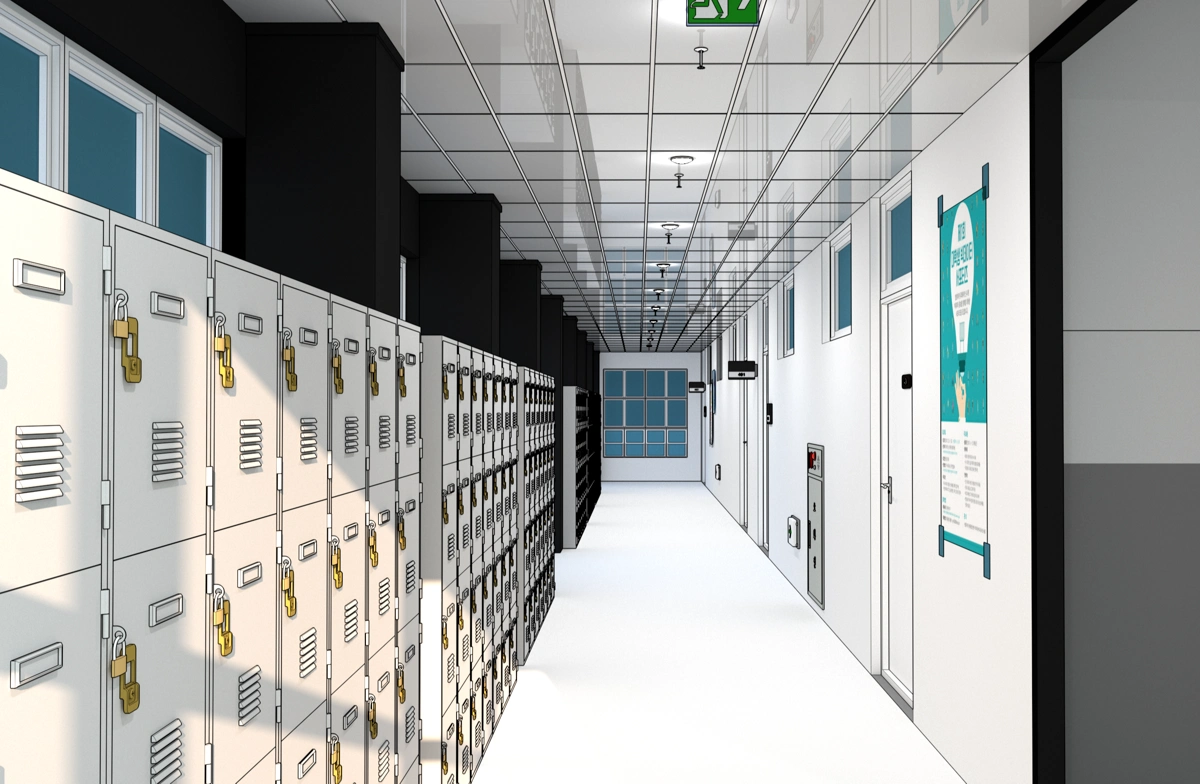 Hallway with Lockers