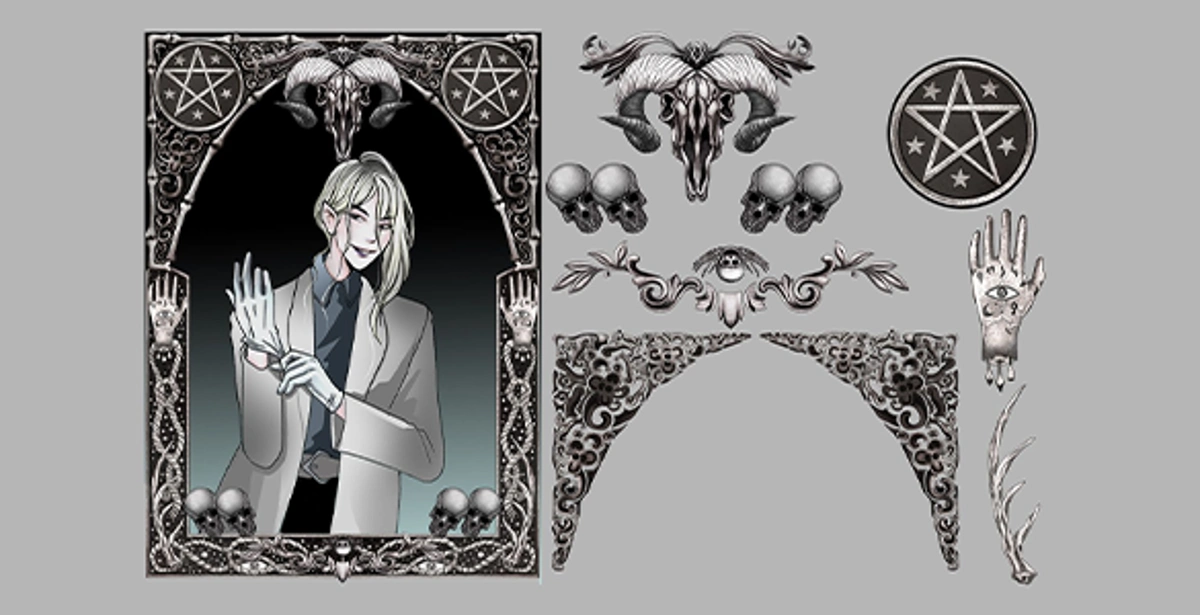 Dark Fantasy Illustration Frame 10 Types Collection