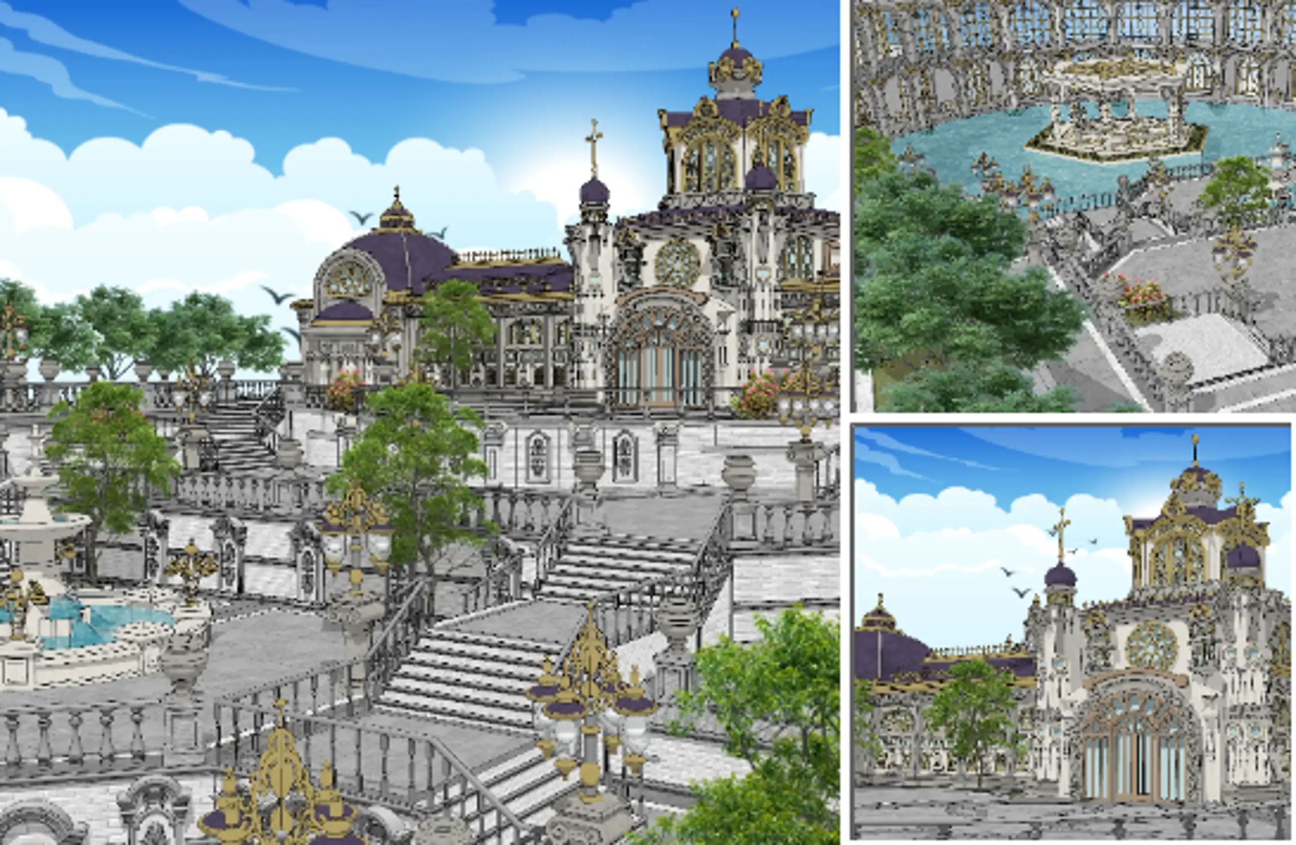 Grand Duchy of Water in Renaissance Style - Castle and Circular Garden