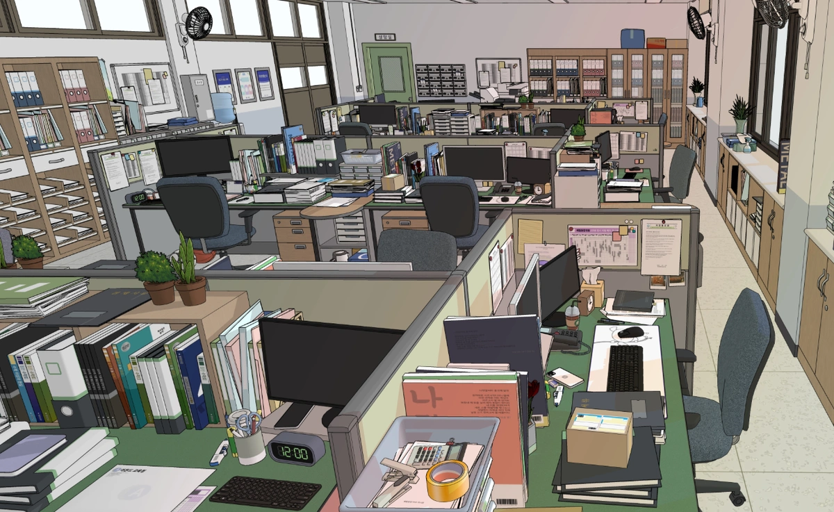 School set (iron 1285)-2. Teacher's room + student council room ...