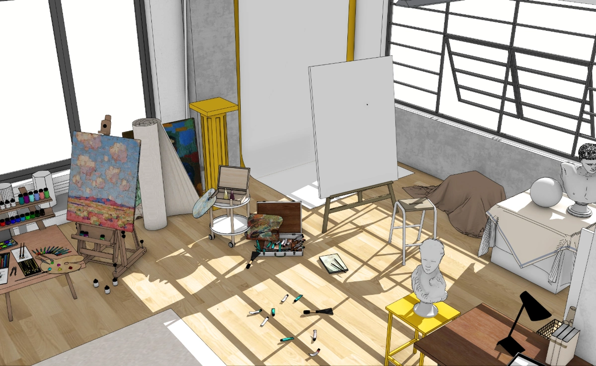 Messy private studio