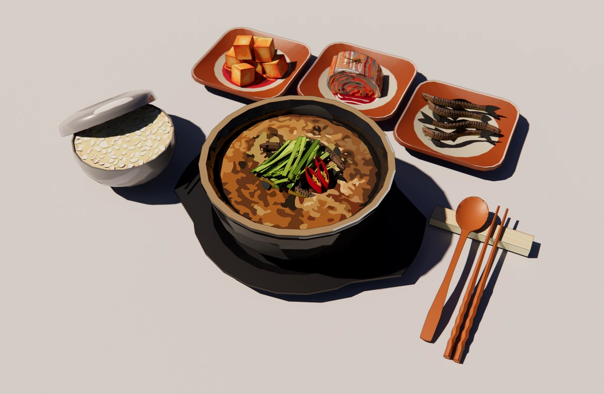 Chueotang good for the heat (3D Illustrated style)