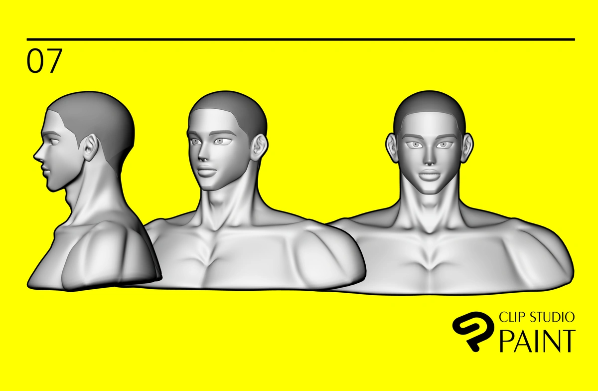 Poseable Head 3D Model (Rigged) - [V7]