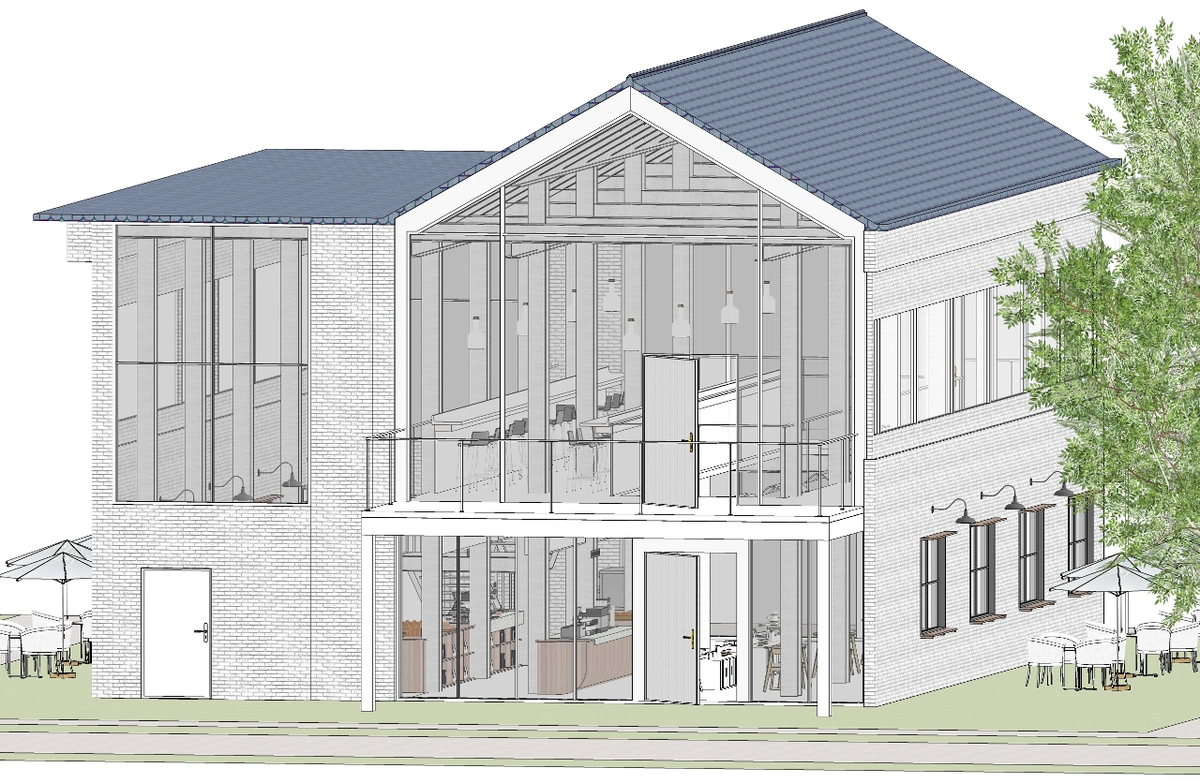 Warehouse-type cafe :)