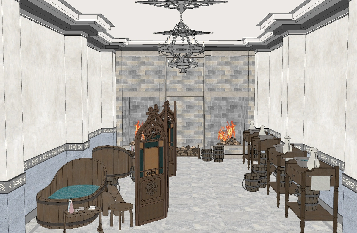 Servant's quarters(Shower room)+corridor