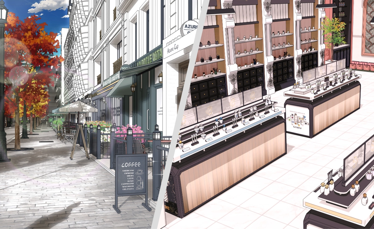 Perfume store exterior street