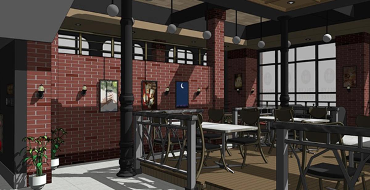 Coffee shop on the second floor