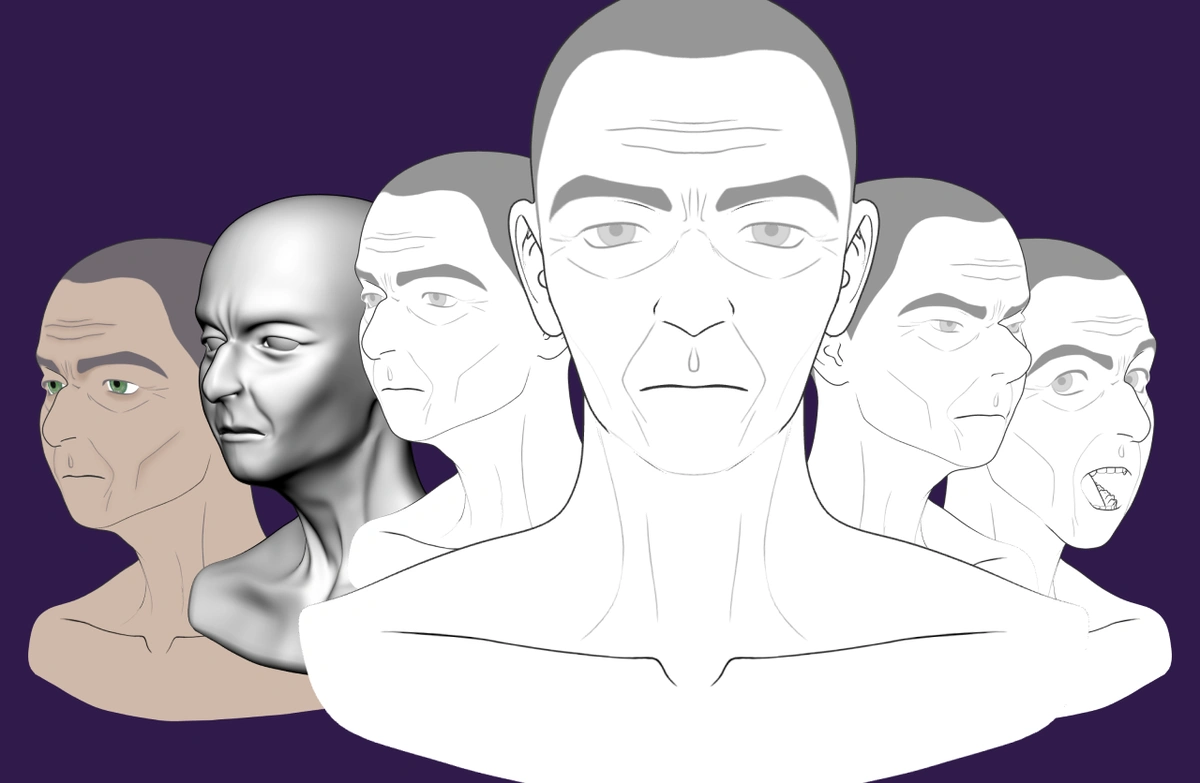 3D Head_type Moving 30 Parts [F]