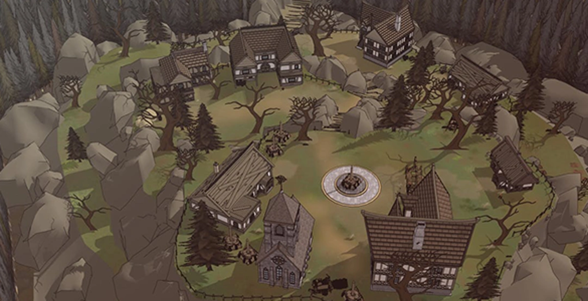 Fantasy village infused with darkness - pagan hideout