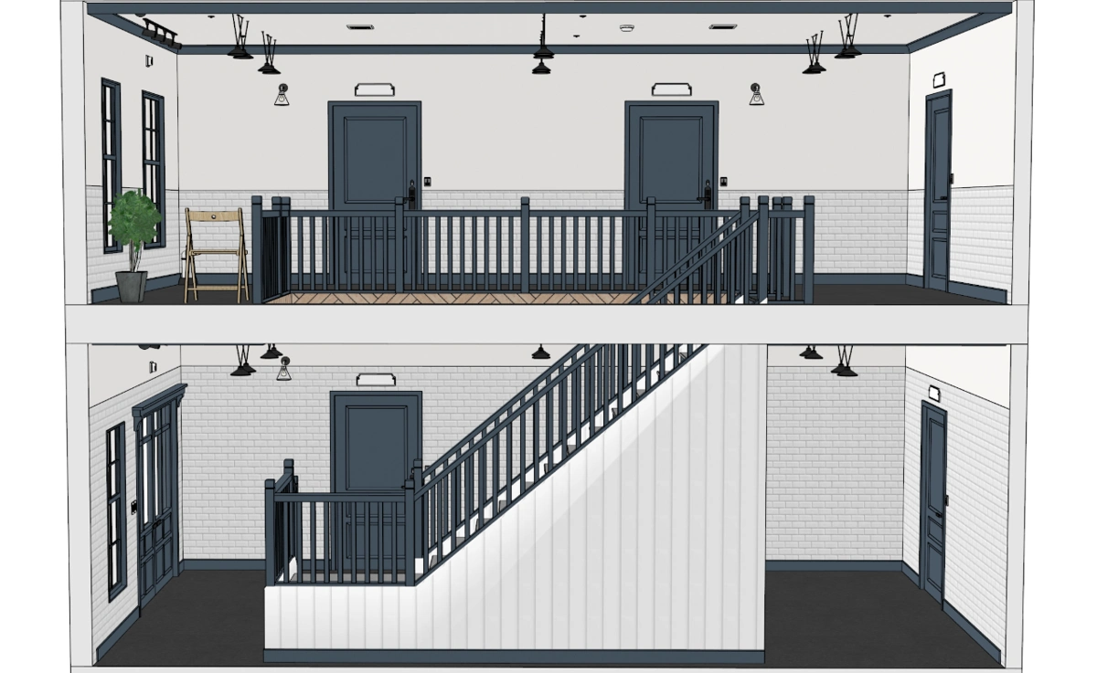 051 Villa Corridor, Staircase (Classic)