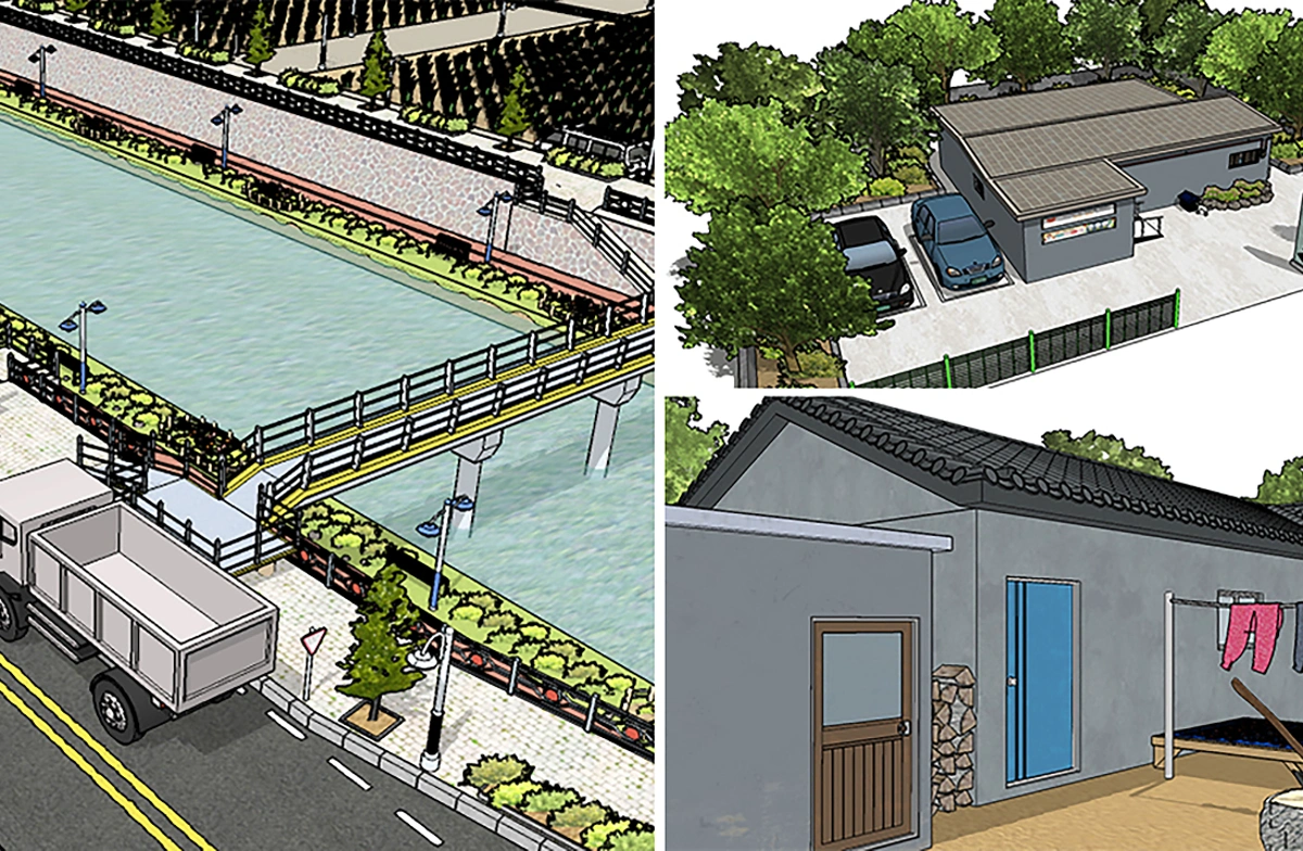 2000s Country Village Set