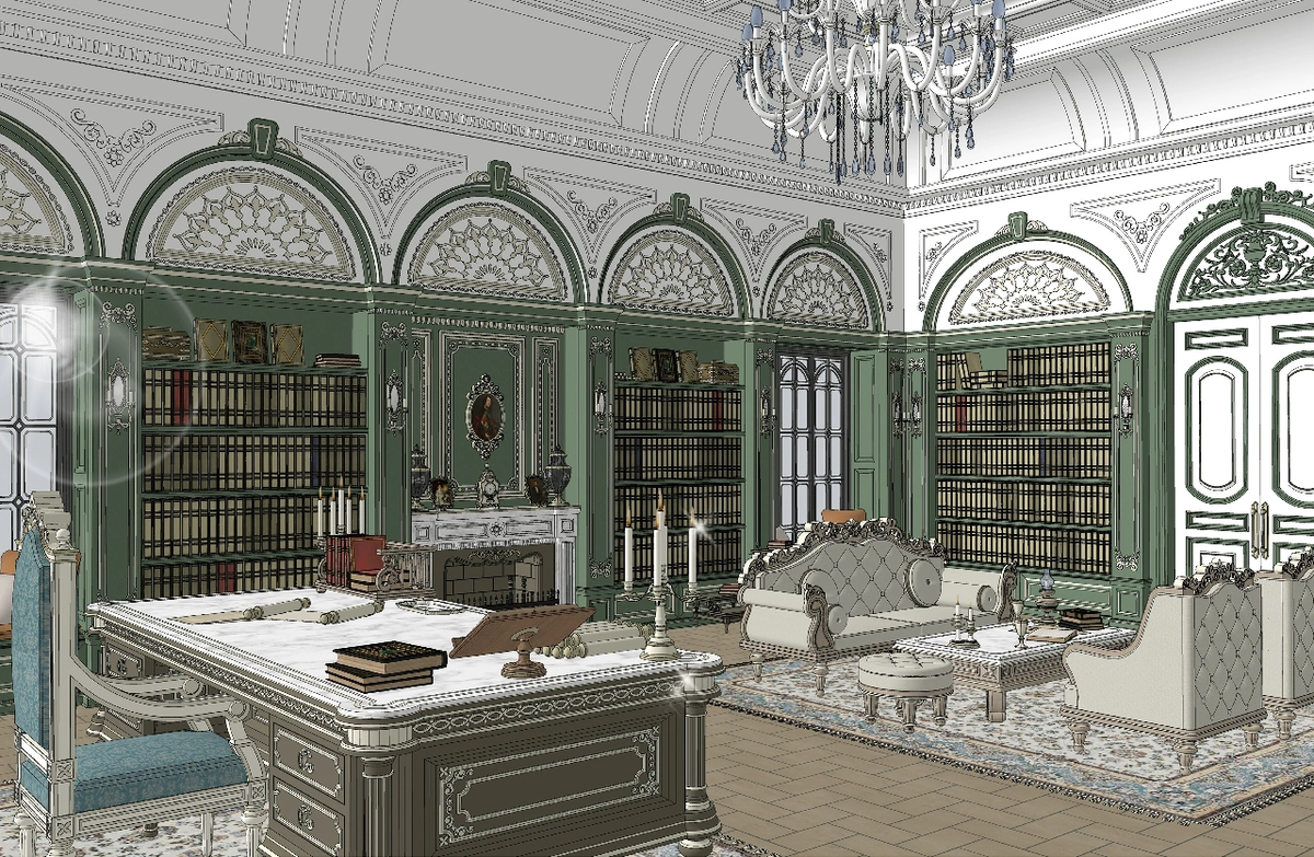 Mansion full of spring sunshine