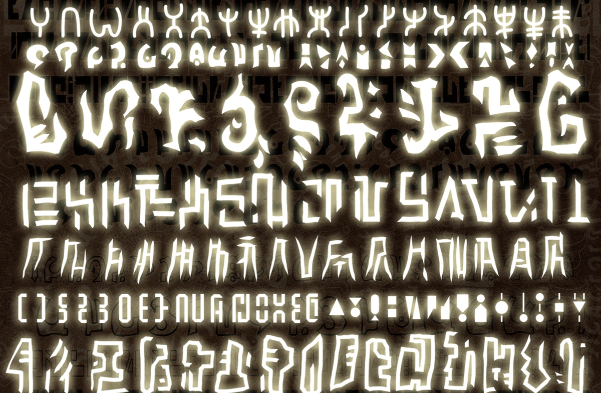 Alien Language Ancient Character Brush Collection
