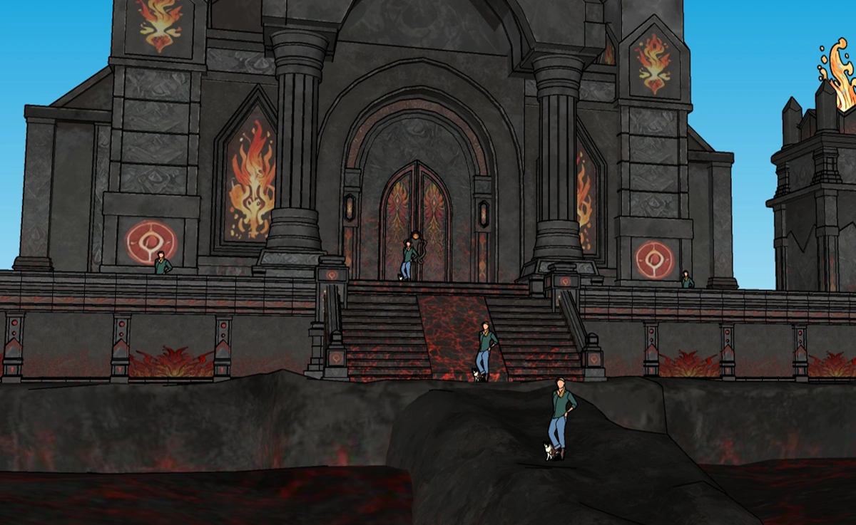 Temple of Fire (Fantasy Background)