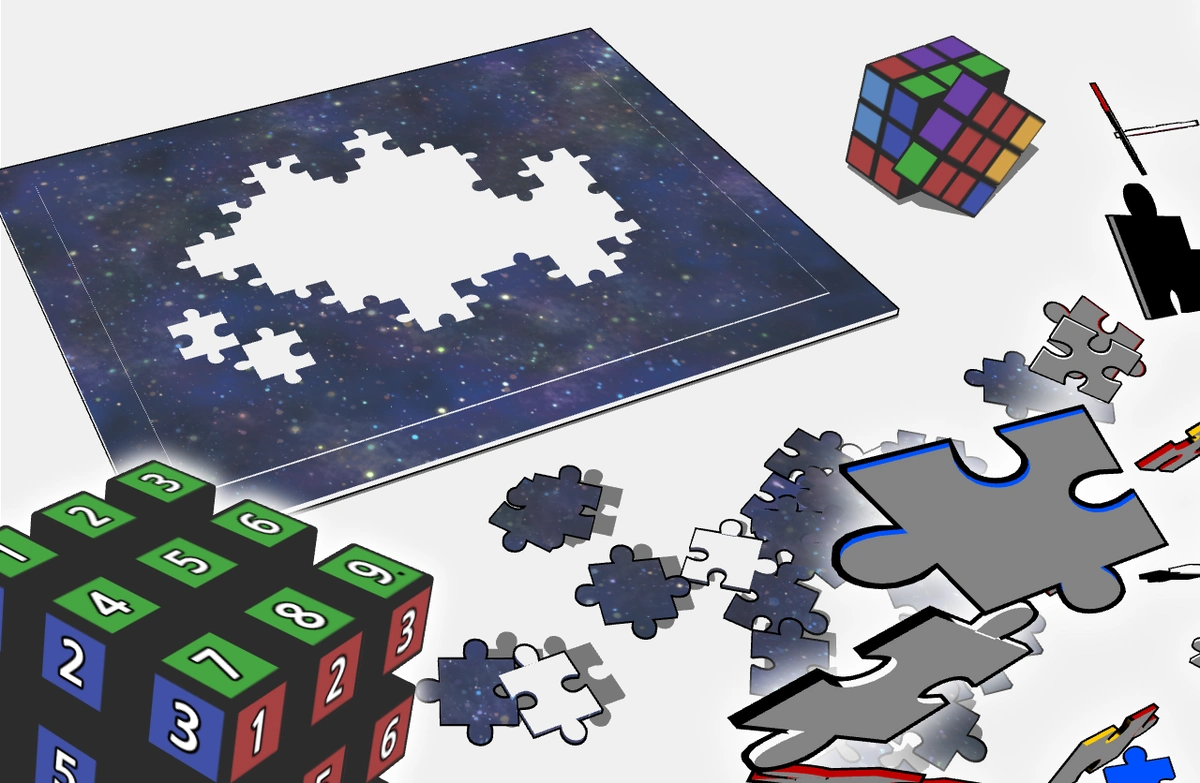 Jigsaw puzzle, cube (image replaceable)