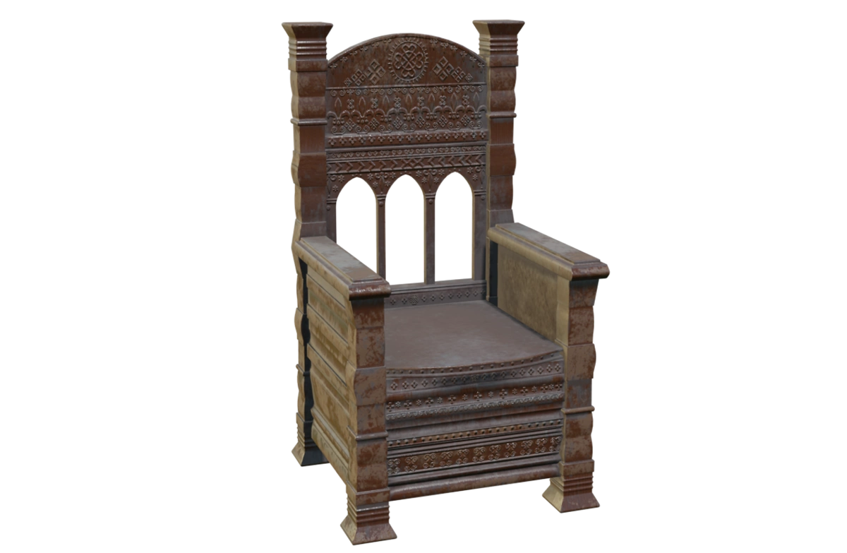 Medieval European Wooden Throne