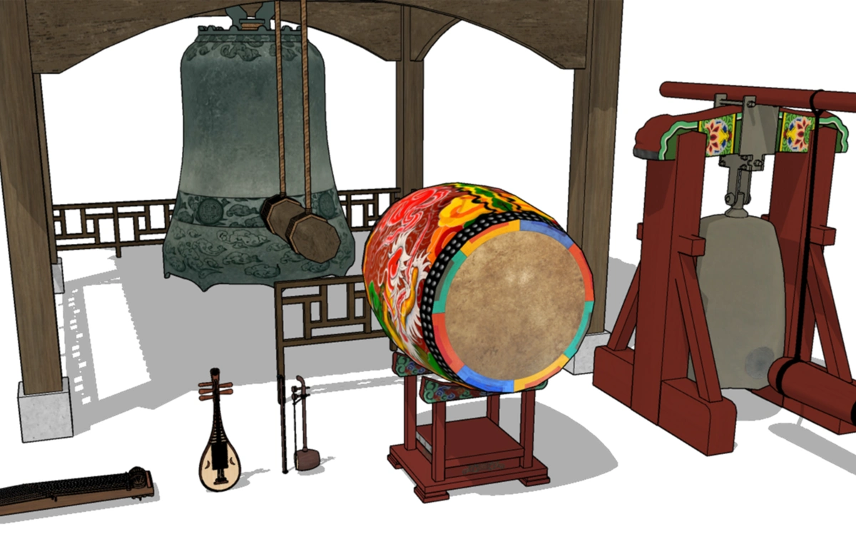 Props Collection - Oriental Musical Instruments (6 types)