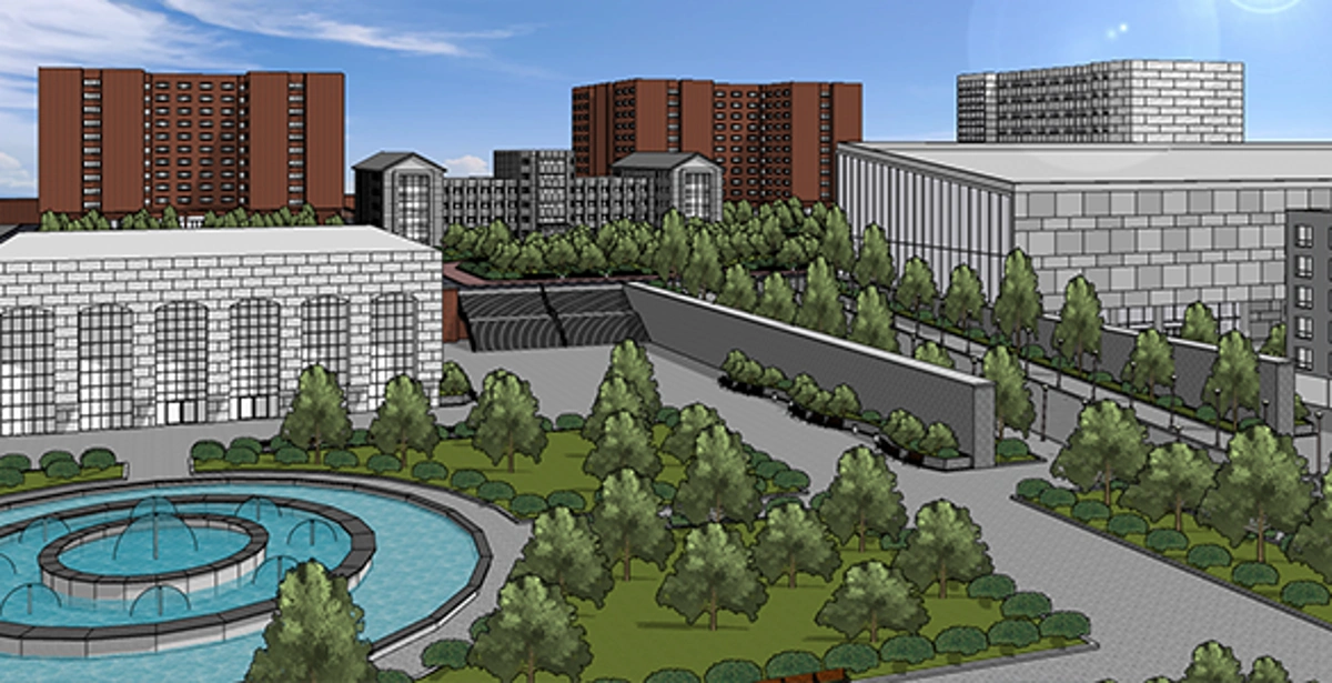 Panoramic view of a university