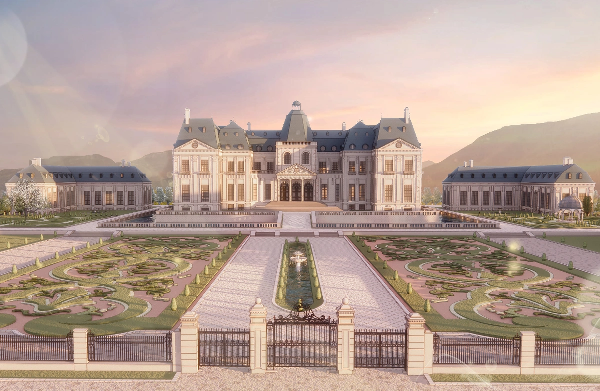 Mansion full of spring sunshine