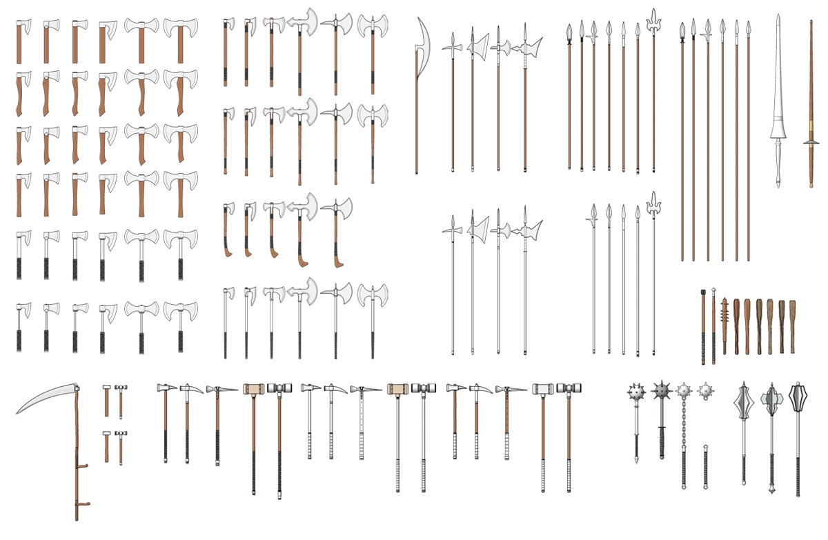 Weapon_axe, blunt instrument_43 types clip brush, 4 types