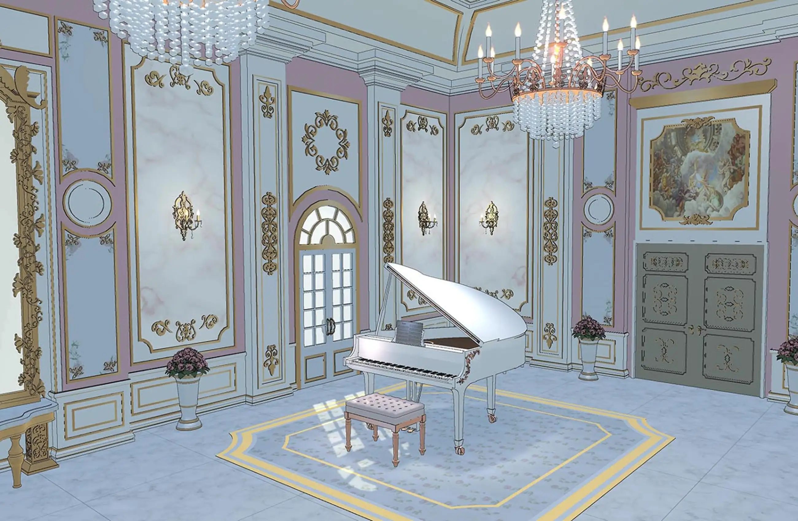 Fantasy Background - Castle Lobby