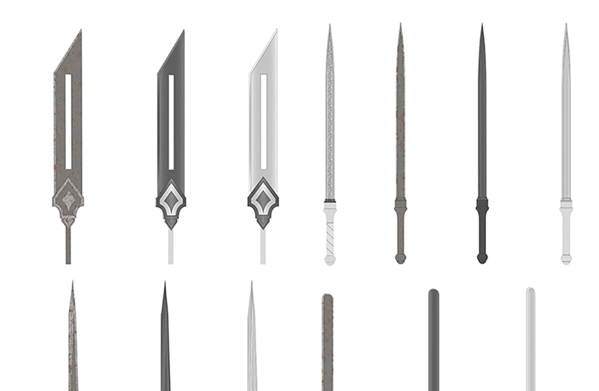 [CLIP] Weapons & Broken & Rusty Weapons Series A 15 pcs