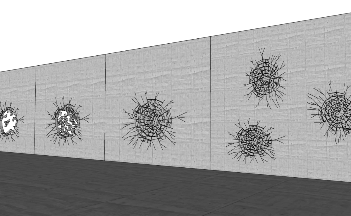 [3D] Destroyed Wall Set of 4