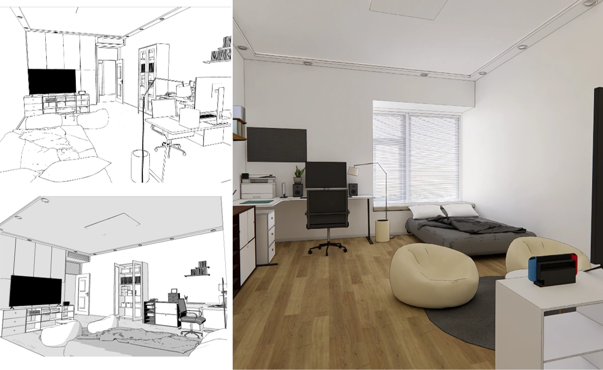CSP 3D Modern Single Room