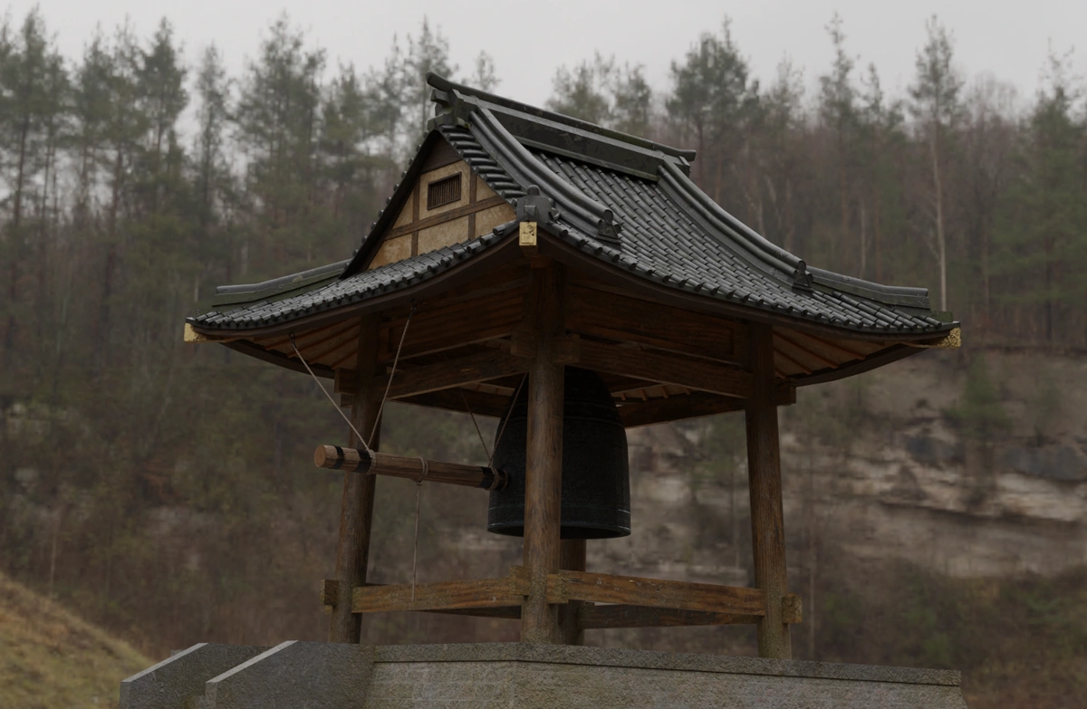 3DCG [temple_bell] Temple bell