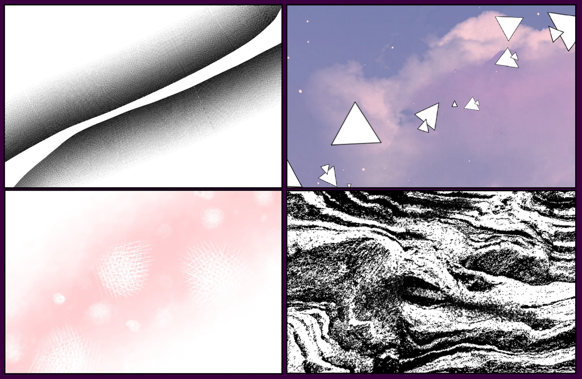 31 types! Webtoon Effect Line and Emotional Effect Background Brush Set