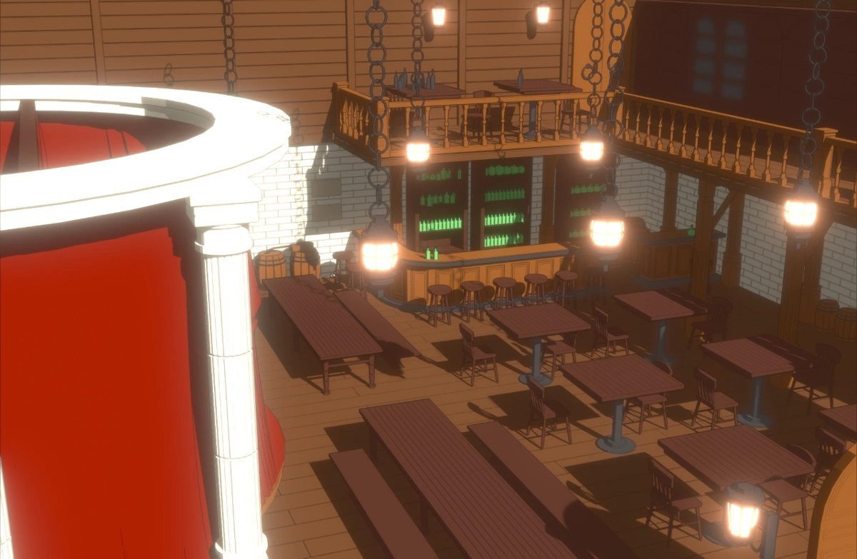 Bar with a stage