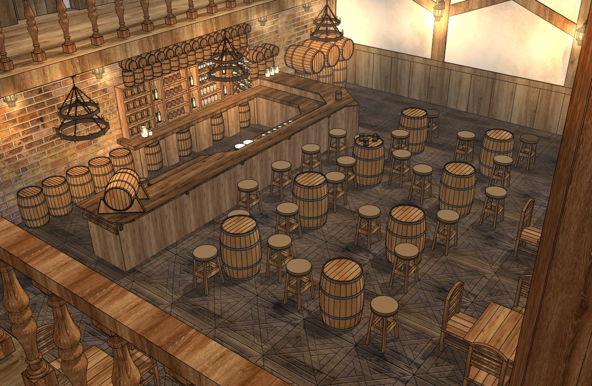 Double-decker bar in the fantasy world