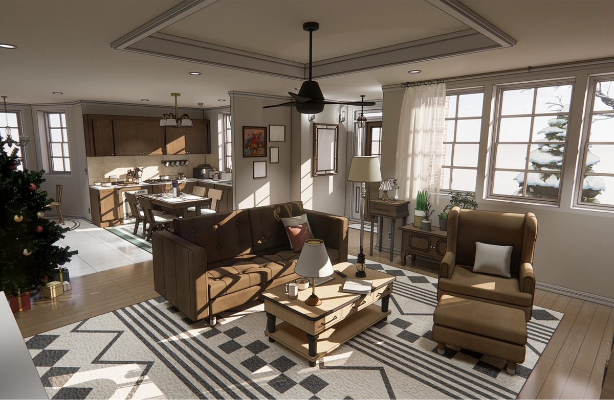 Modern living space [American style living room]