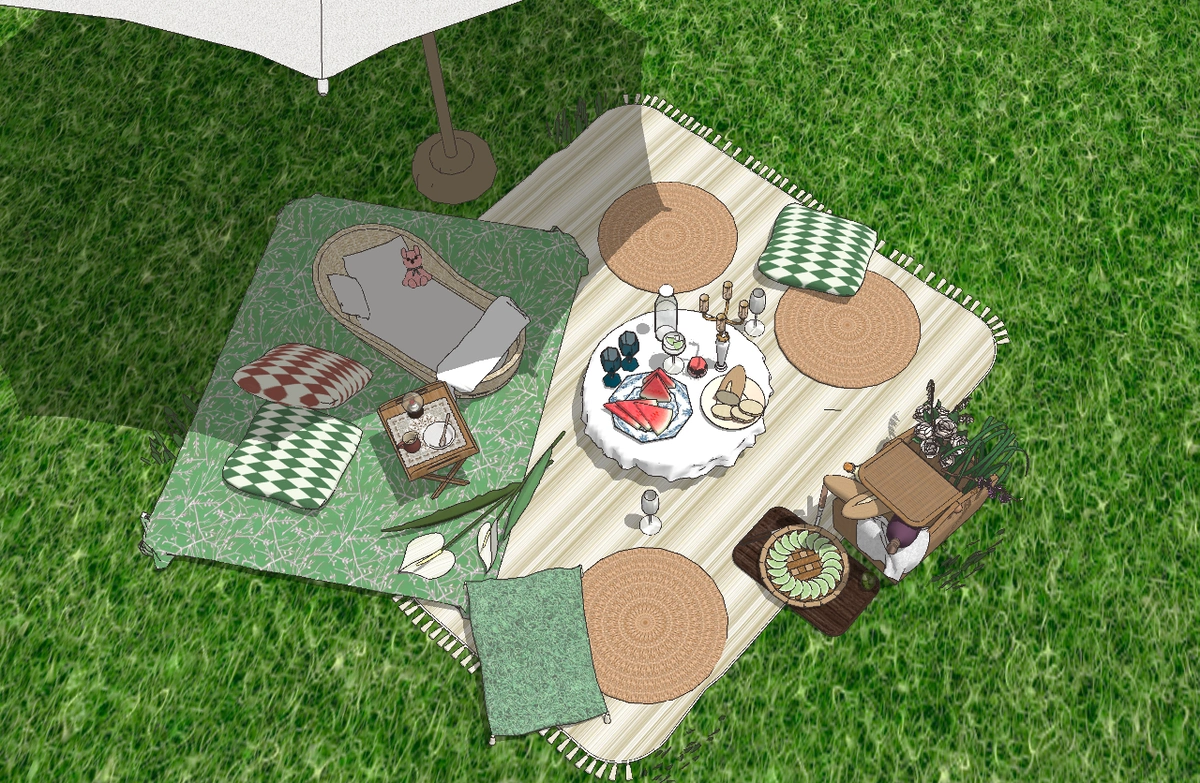 2 Types of Summer Picnic Props (Forest, Beach)