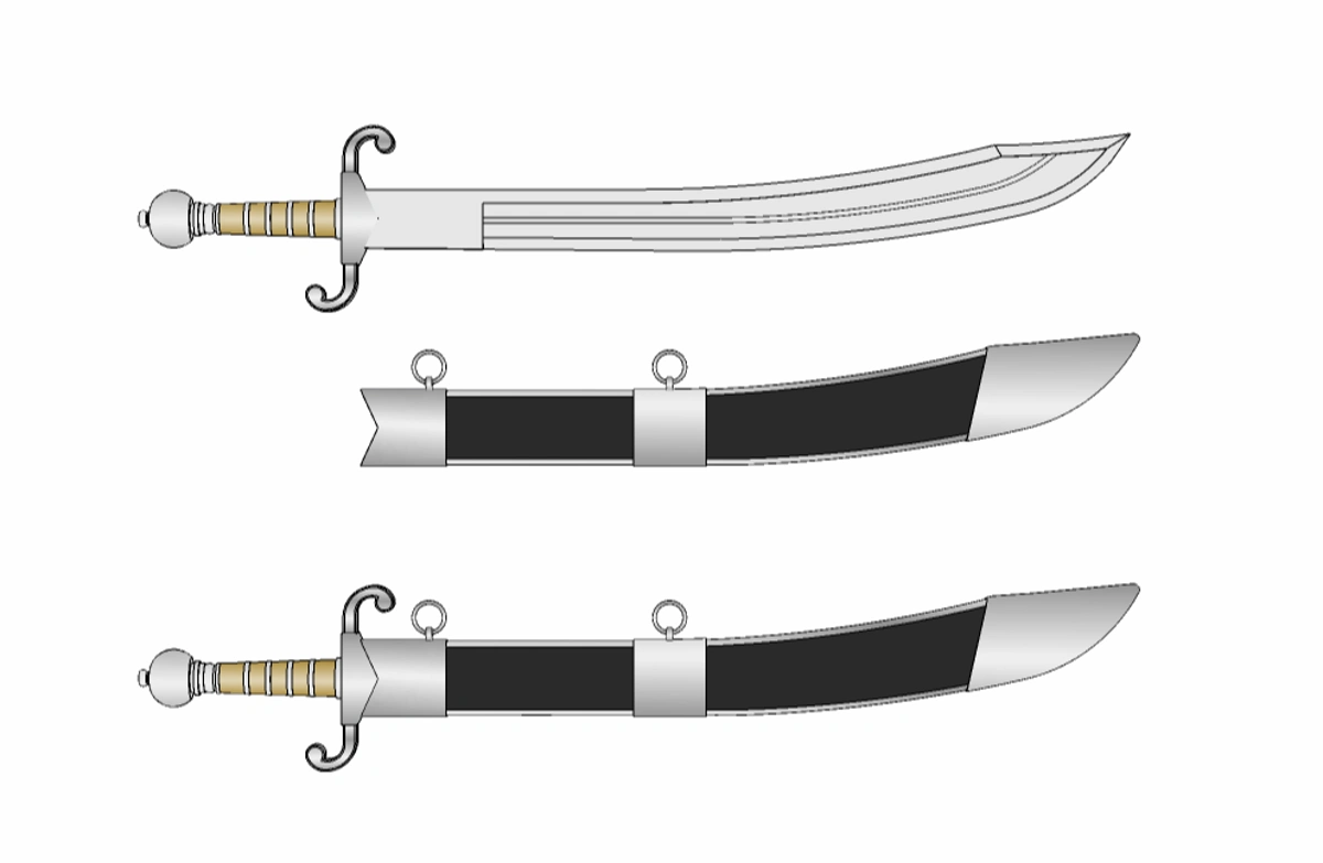 3D Weapon - Badelaire (Western European Sword, Knife)