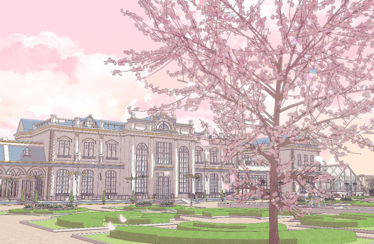 Fantasy Mansion on a Spring Day (Exterior)