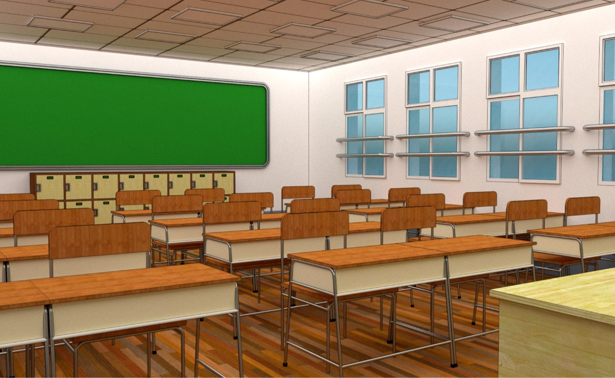 Classroom, inside the hallway