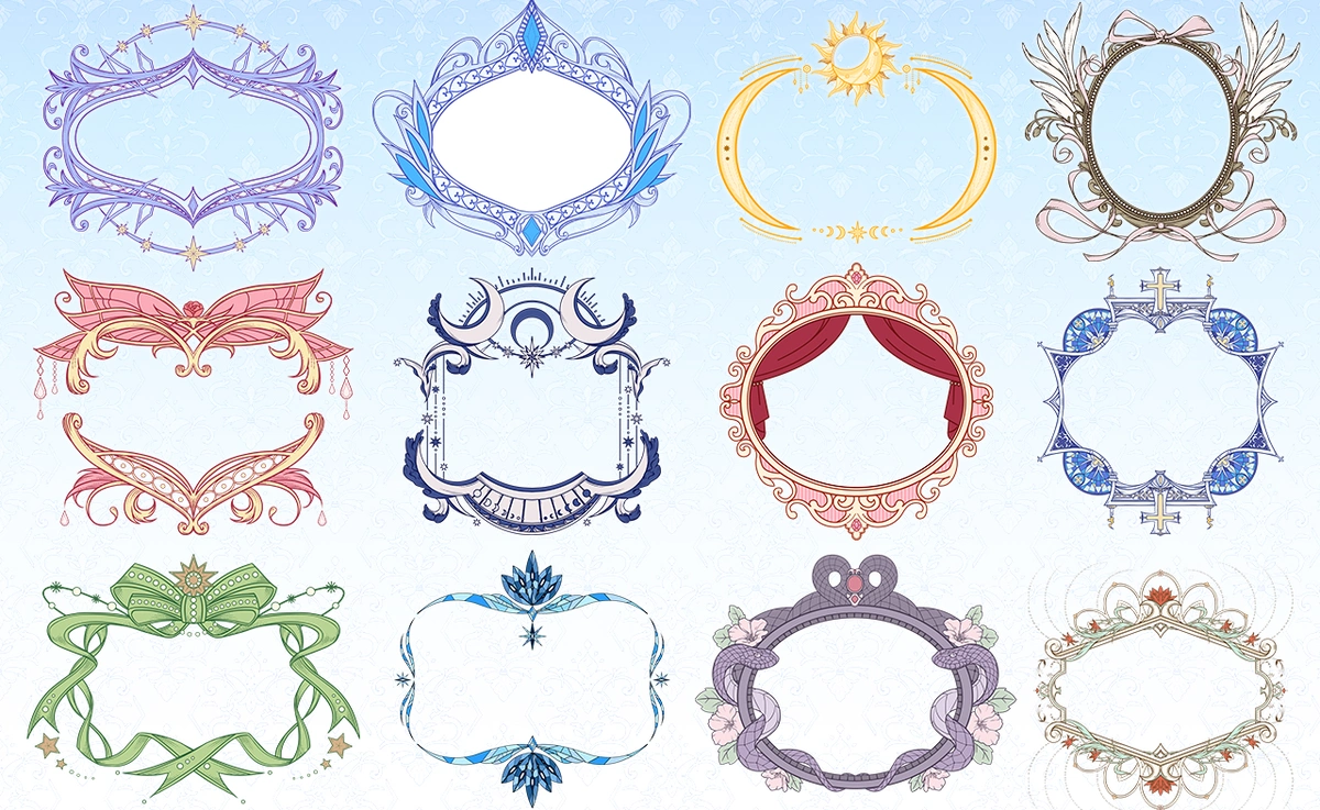 Illustration frame set A for various styles