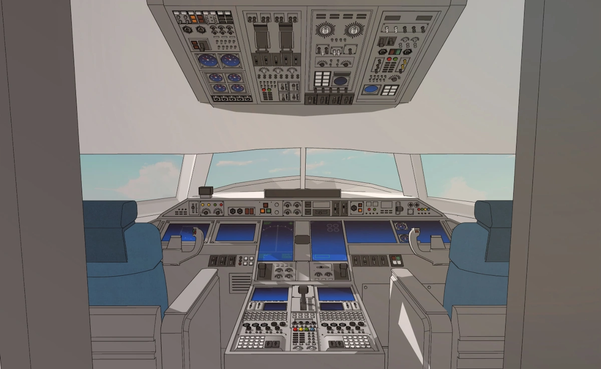 Airplane set (all seats + cockpit + in-flight meal set)