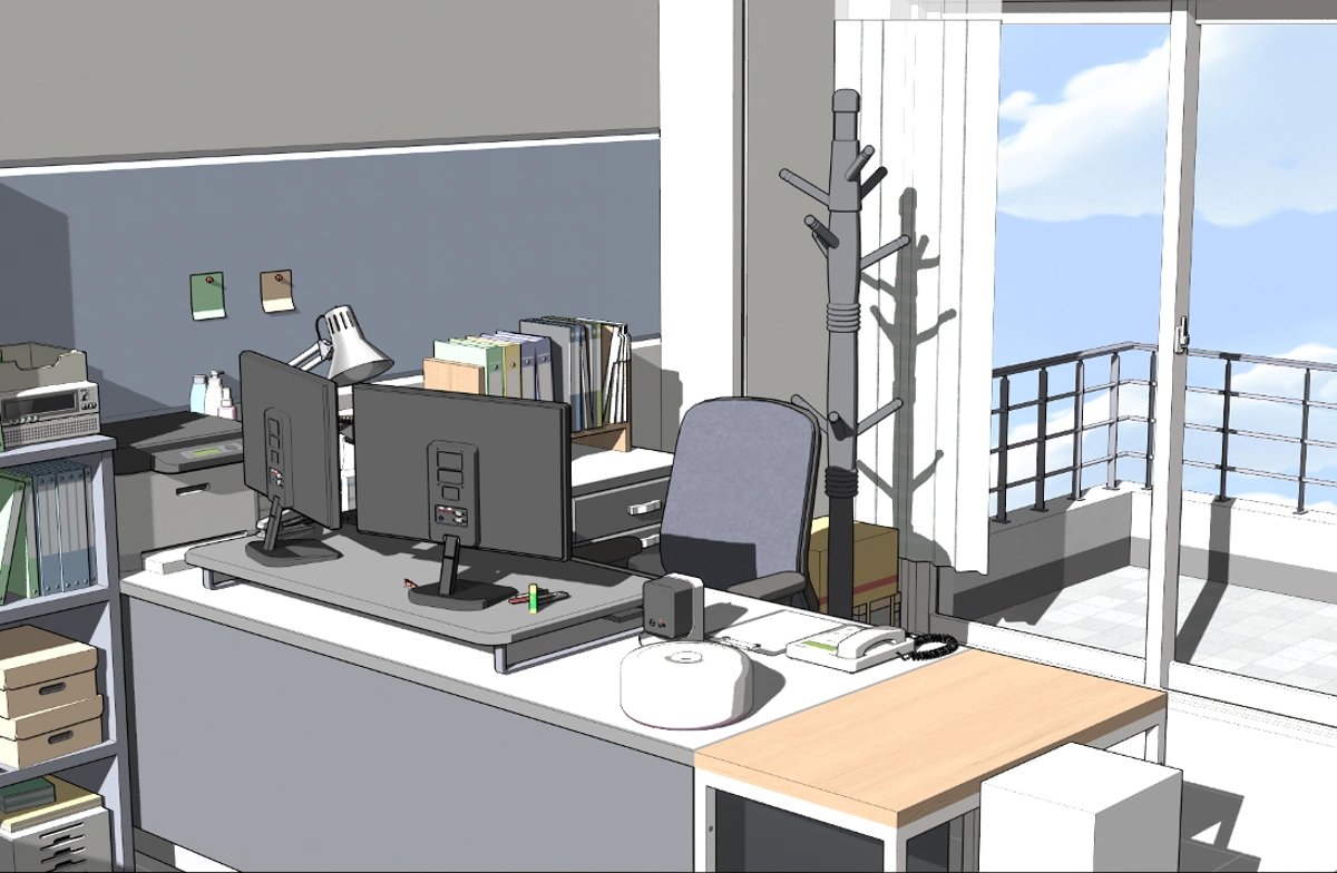 The opening is the World University professor's office.