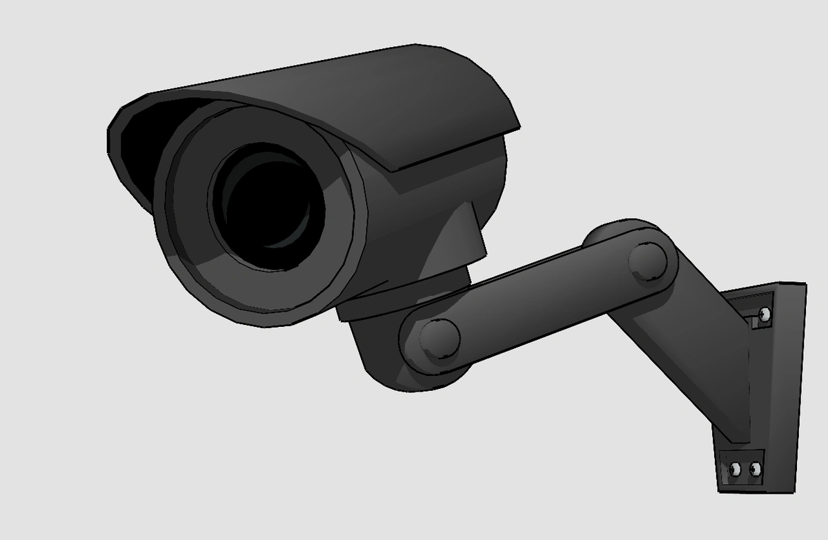 Curved security CCTV camera black