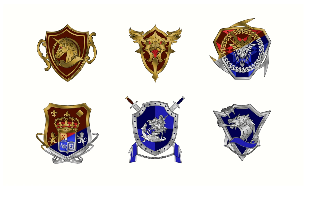 Family Coat Of Arms 6 Types Set