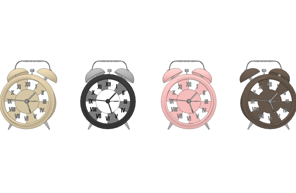 a variety of color alarm clocks