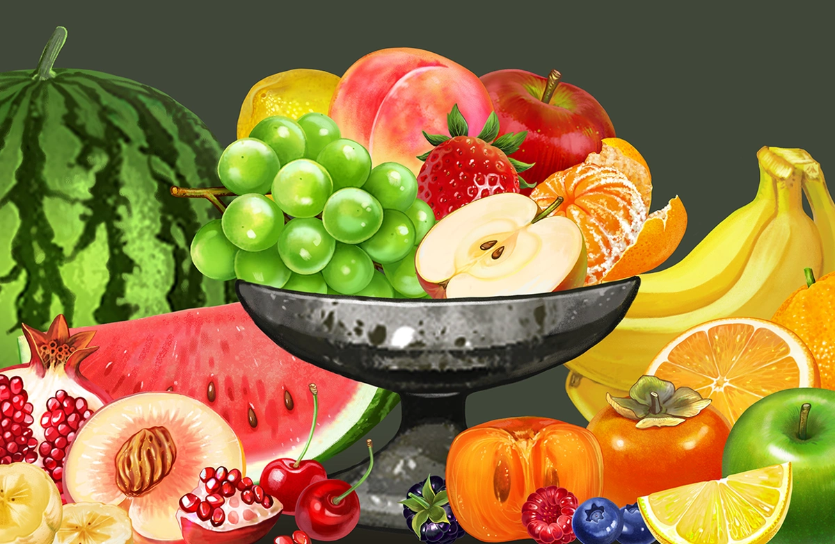 Fresh fruit materials and patterns