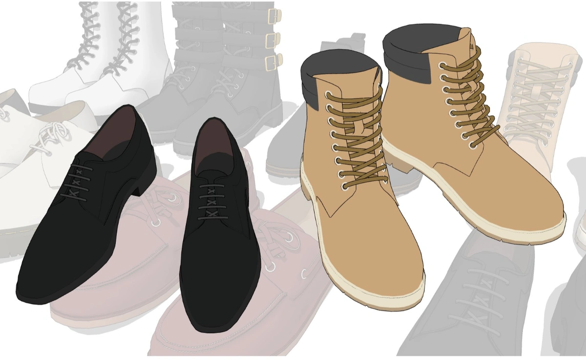 Instant Completion! Easy and Perfect 3D Modern Men's Shoes Package