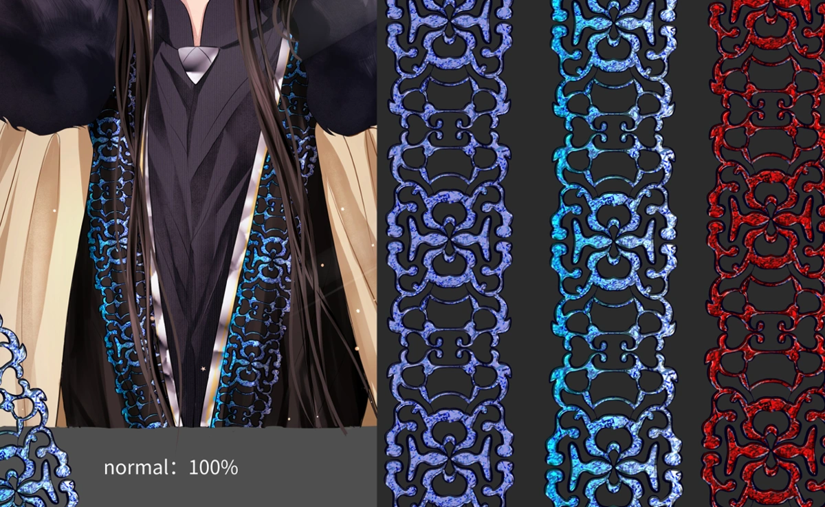 Oriental pattern brushes